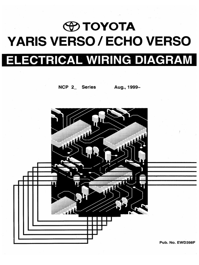 Toyota Yaris Verso Echo Verso Ewd398f Electrical Wiring Diagram | PDF