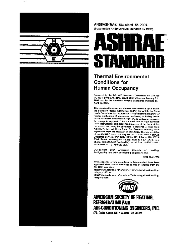 Ashrae 55-2004 | PDF