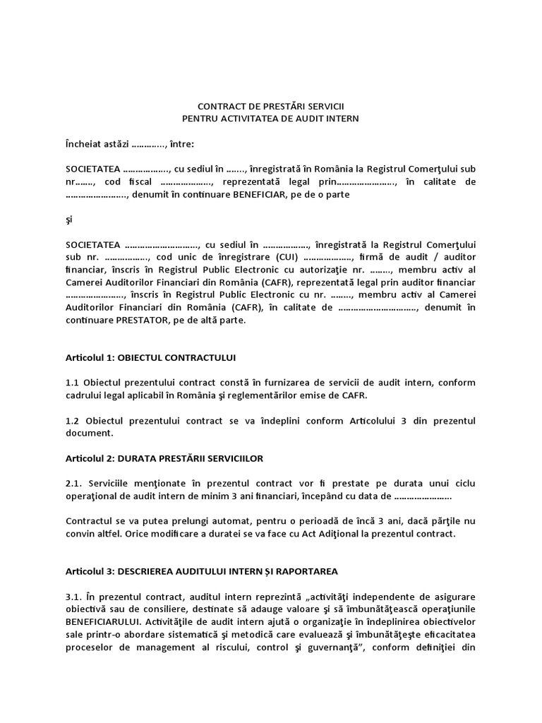 Anexa 2 - MODEL CTR AUDIT INTERN | PDF Anexa 2 - MODEL CTR AUDIT INTERN | PDF
