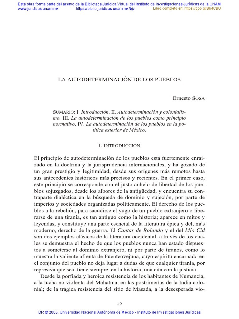 La Autodeterminacion de Los Pueblos | PDF | Autodeterminación | México