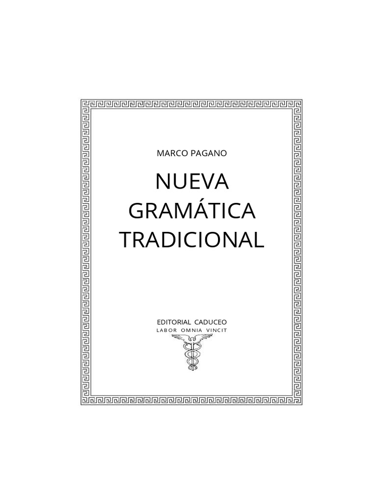 Nueva Gramática Tradicional | PDF | Sustantivo | Lingüística