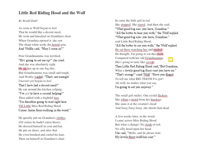 Little Red Riding Hood and The Wolf | PDF