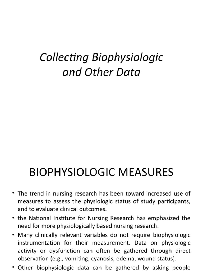 Biophysiological Measures in Nursing Research | PDF | Methodology ...