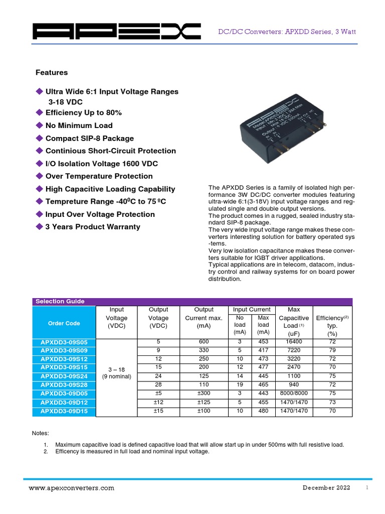 3W Datasheet-Final | PDF | Capacitor | Electrical Engineering