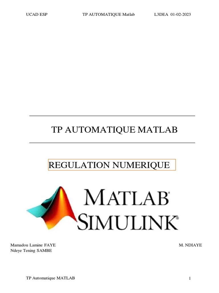 TP Matlab | PDF | Informatique | Ingénierie des télécommunications