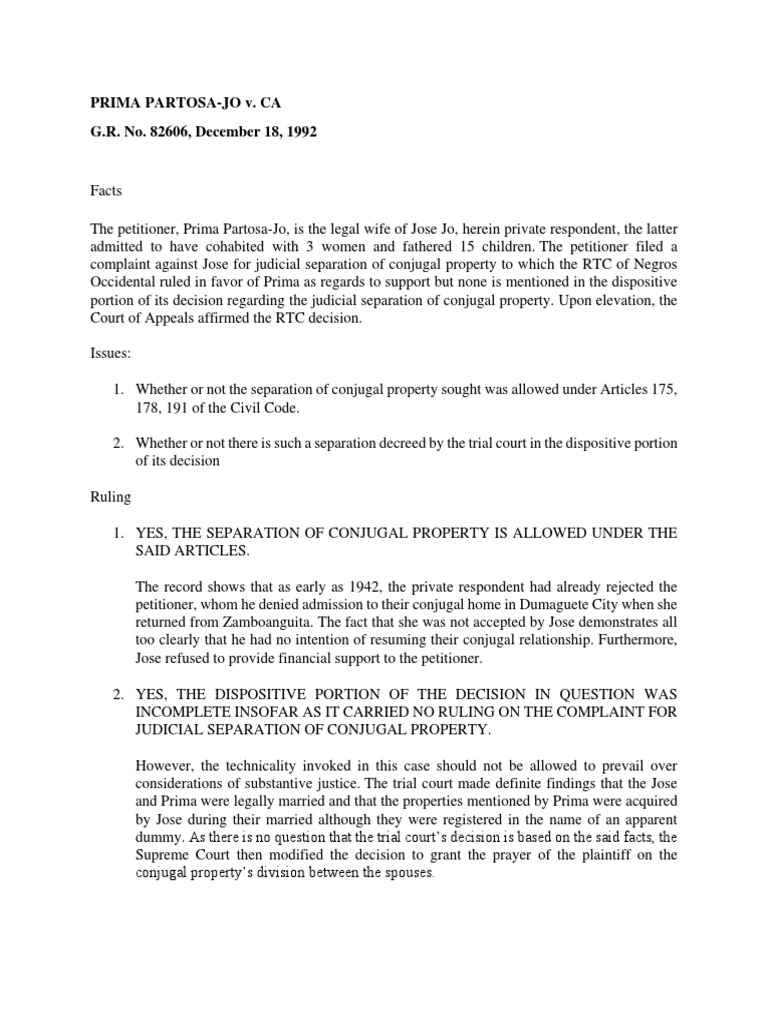 Article 101 - Partosa Jo v. CA | PDF