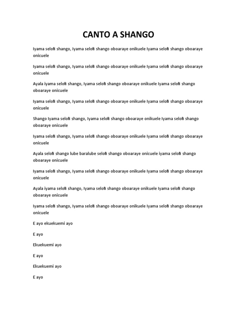 Canto A Shango | PDF