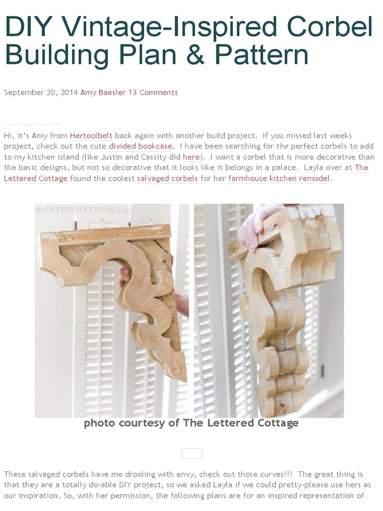 DIY Vintage Inspired Corbel Building Plan & Pattern 0 | PDF ...