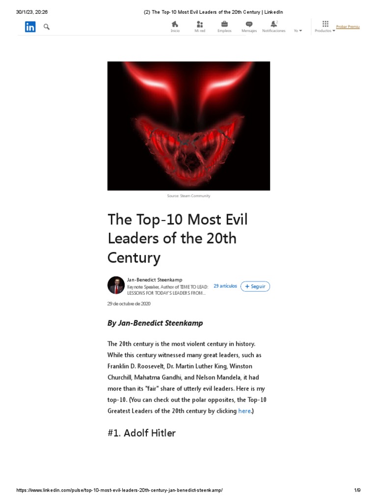 The Top-10 Most Evil Leaders of The 20th Century - LinkedIn | PDF | Mao ...