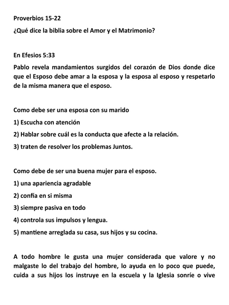 Proverbios 15 | PDF | Amor