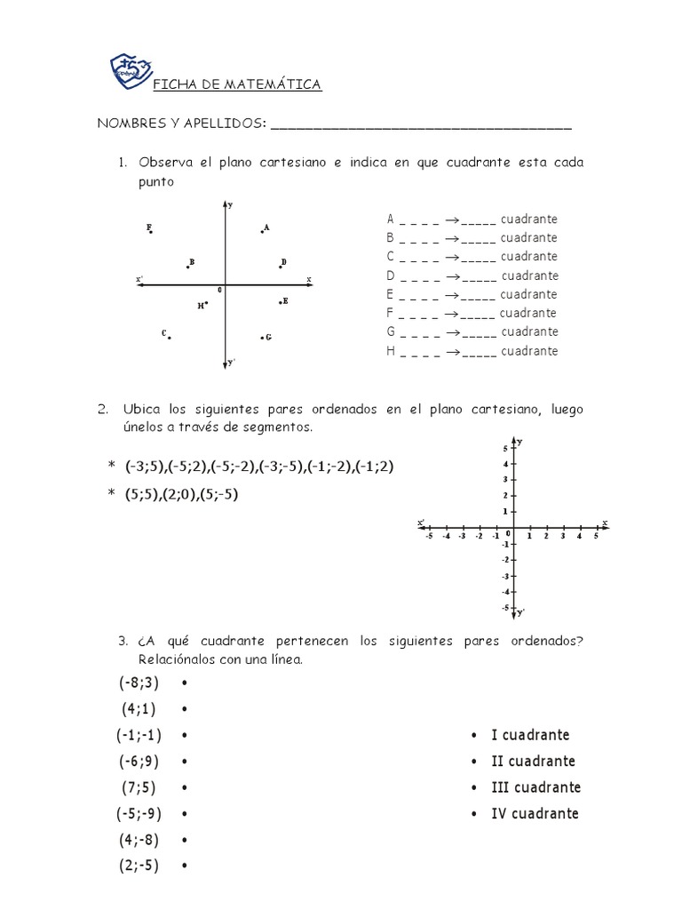 Ficha de Matematica | PDF | Geometría analítica | Geometría