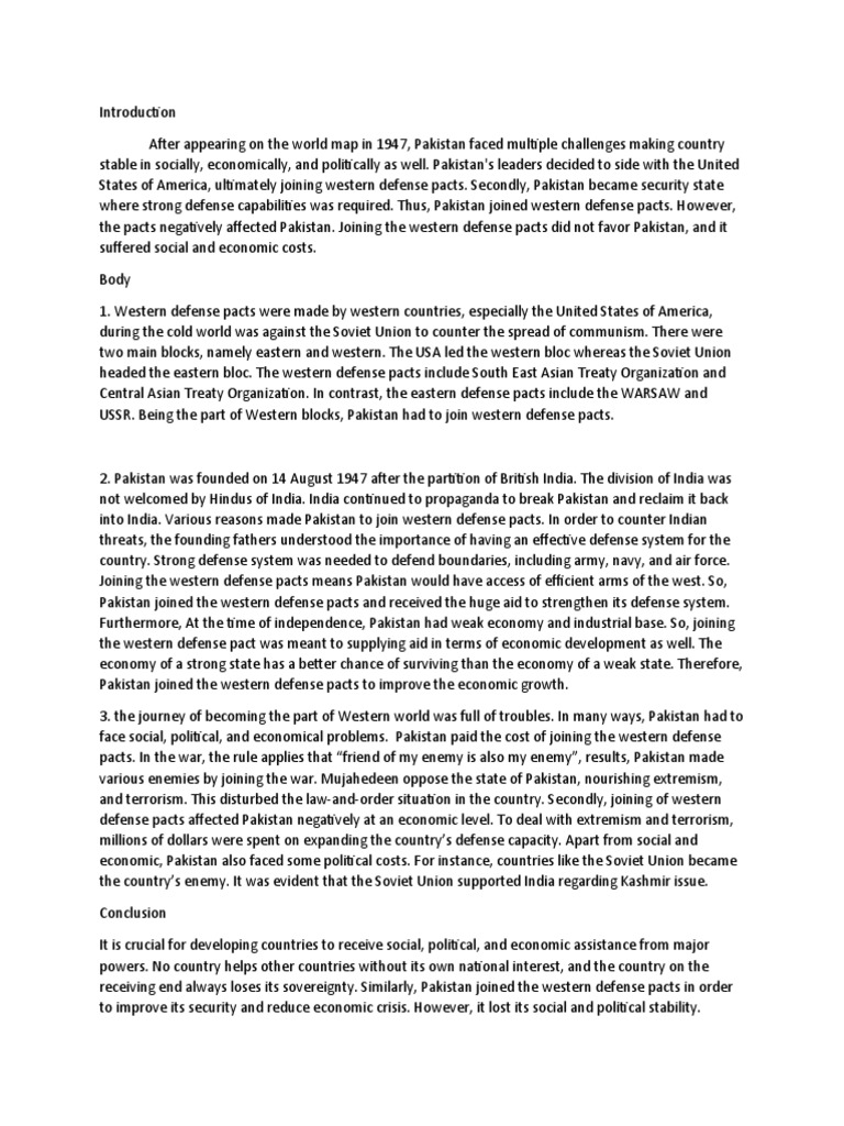 western defense pacts | PDF | Pakistan | Soviet Union