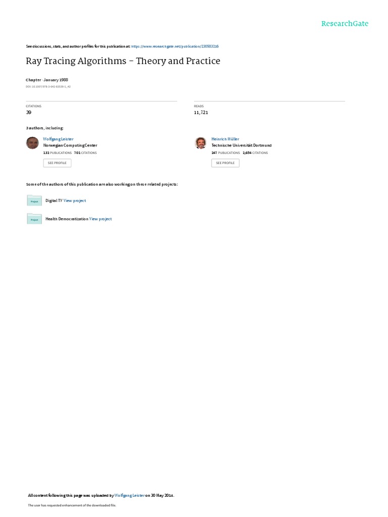 Ray Tracing Algorithms | Download Free PDF | Rendering (Computer Graphics)