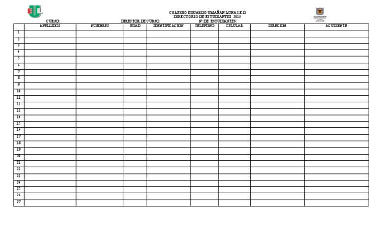 Formato Directorio Estudiantes | PDF