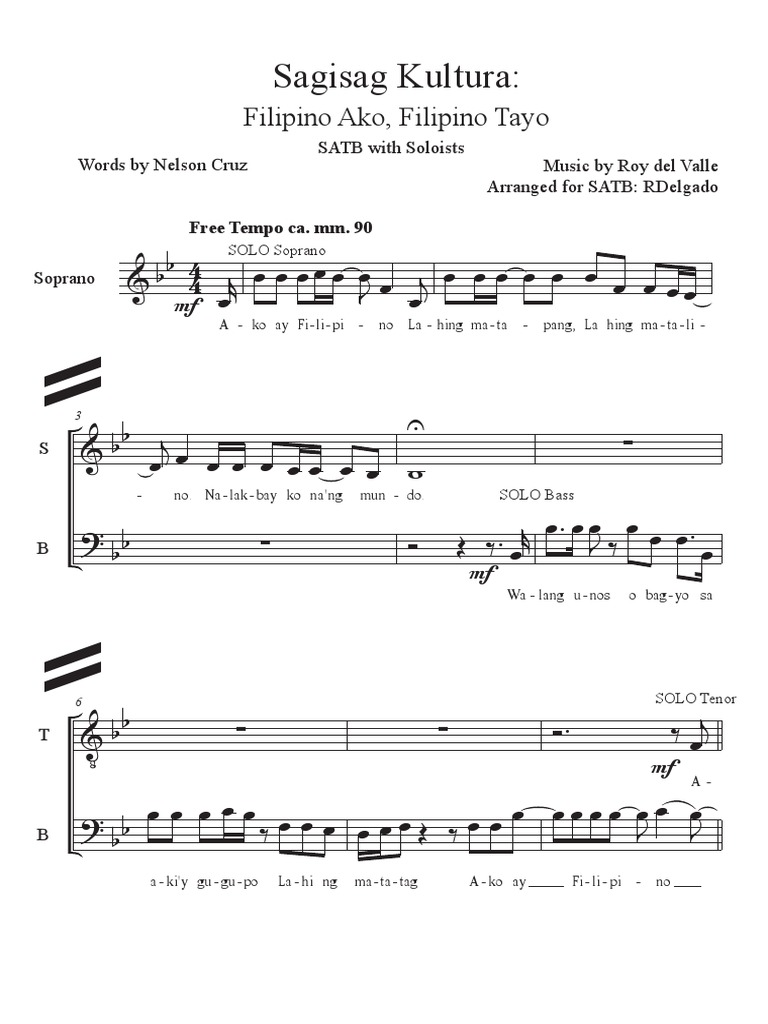 Tayo Ay Filipino MADZ2 Score | PDF