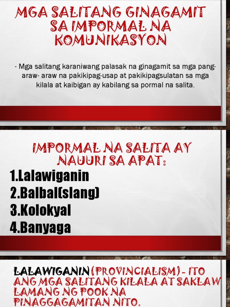 Impormal Na Komunikasyon | PDF