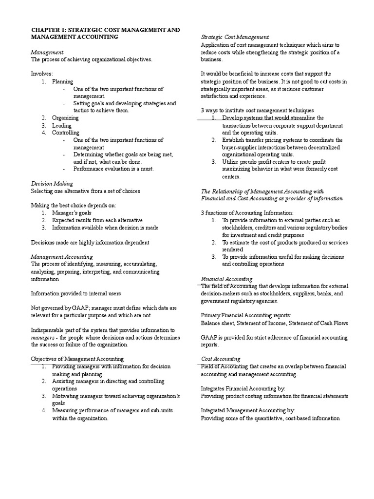 Strategic Cost Management - Compress | PDF | Accounting | Management ... Strategic Cost Management - Compress | PDF | Accounting | Management ...
