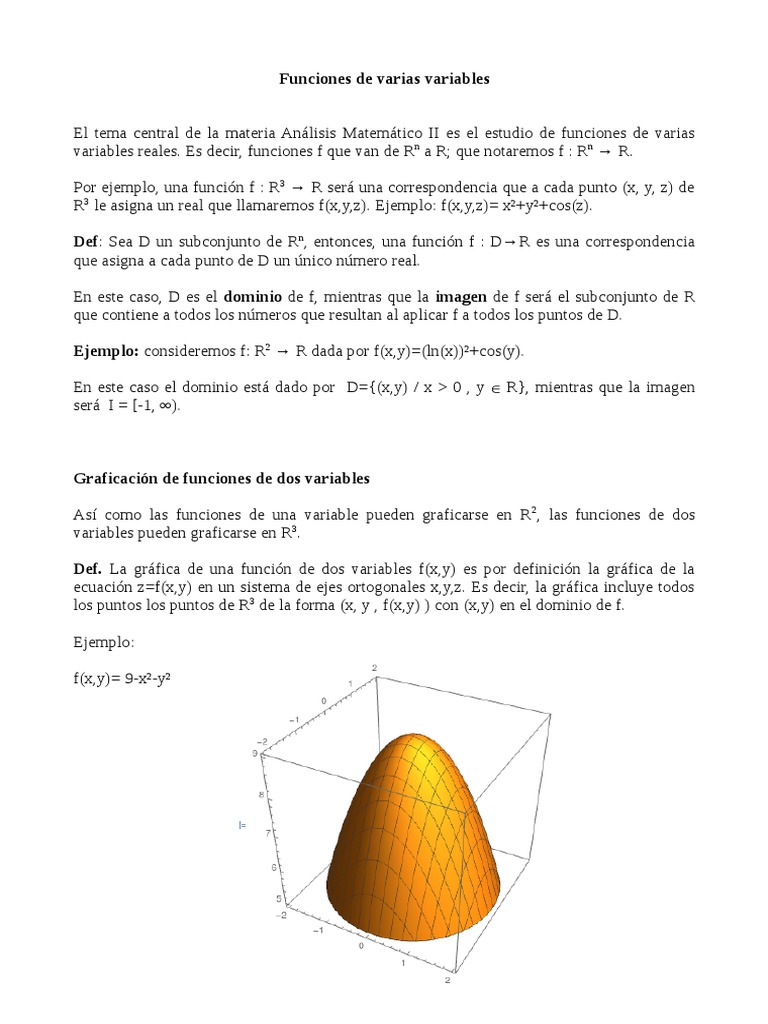 AM2 Bouzat Apunte Funciones de Varias Variables | PDF | Función (Matemáticas) | Curva