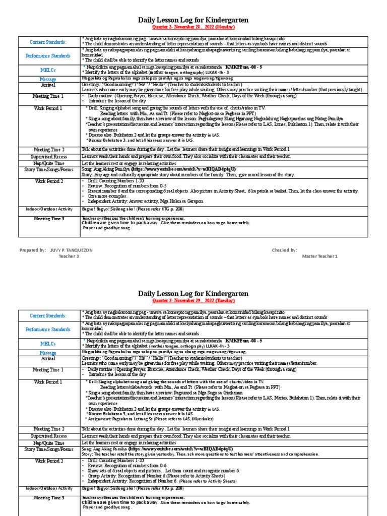 Kindergarten DLL Q2 - Week 4 | PDF | Learning | Linguistics