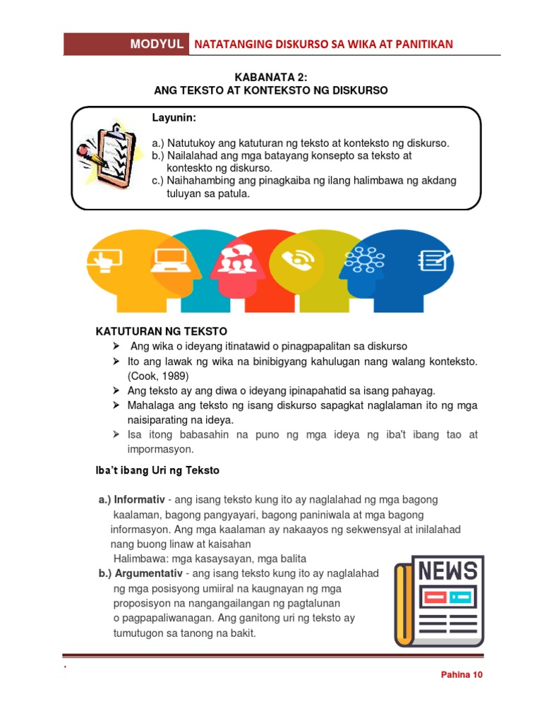 Kabanata 2 Ang Teksto at Konteksto NG Diskurso | PDF