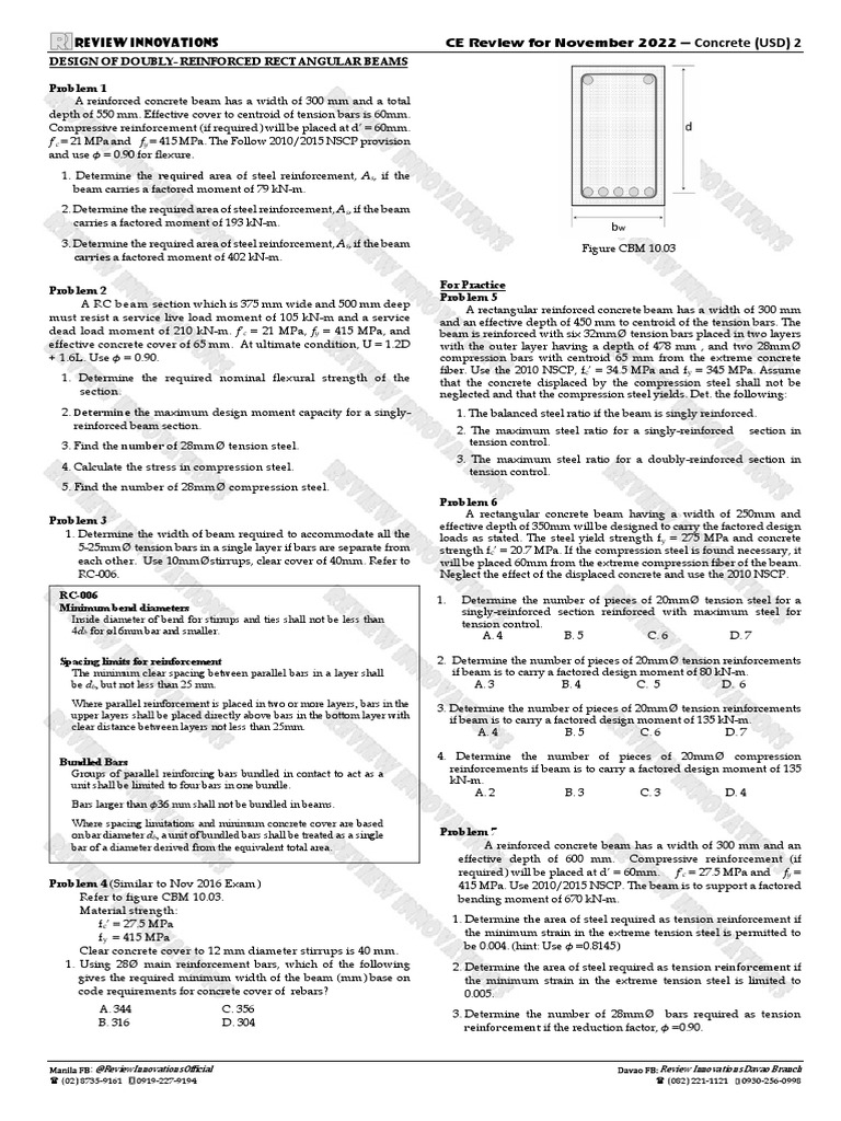 Concrete 2 November 2022 | PDF | Beam (Structure) | Reinforced Concrete
