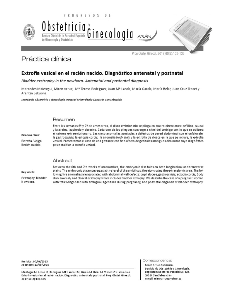 08 Extrofia Vesical POG-D-13-00055R1 | PDF | Especialidades Medicas ...