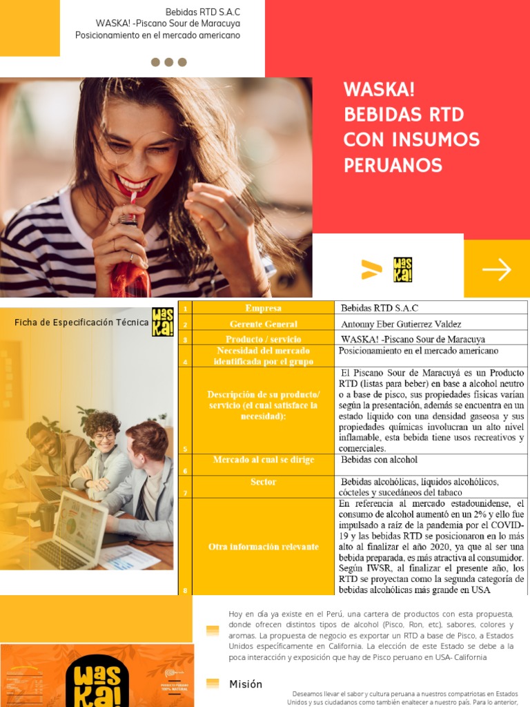WASKA! Bebida RTD de Pisco Peruano | PDF | Bebida | Perú