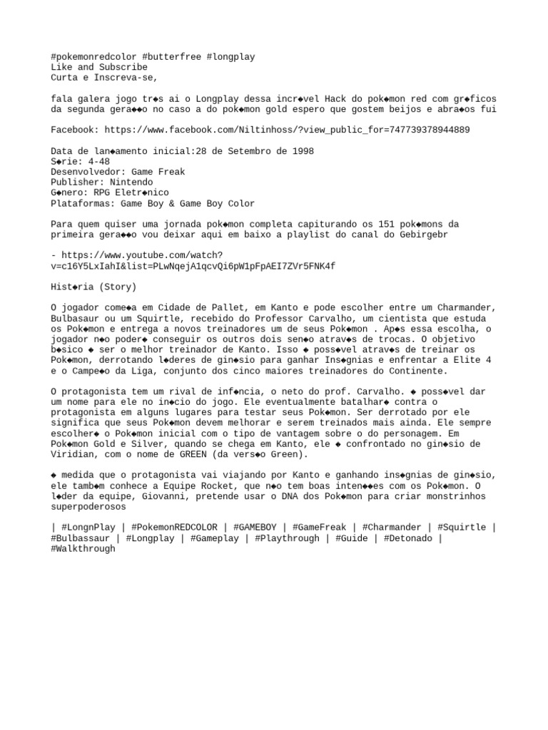 Pokémon Red Color | PDF