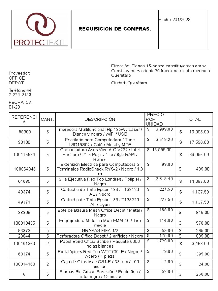 Requisicion-de-Compras (F) | PDF | Equipo | Papelería