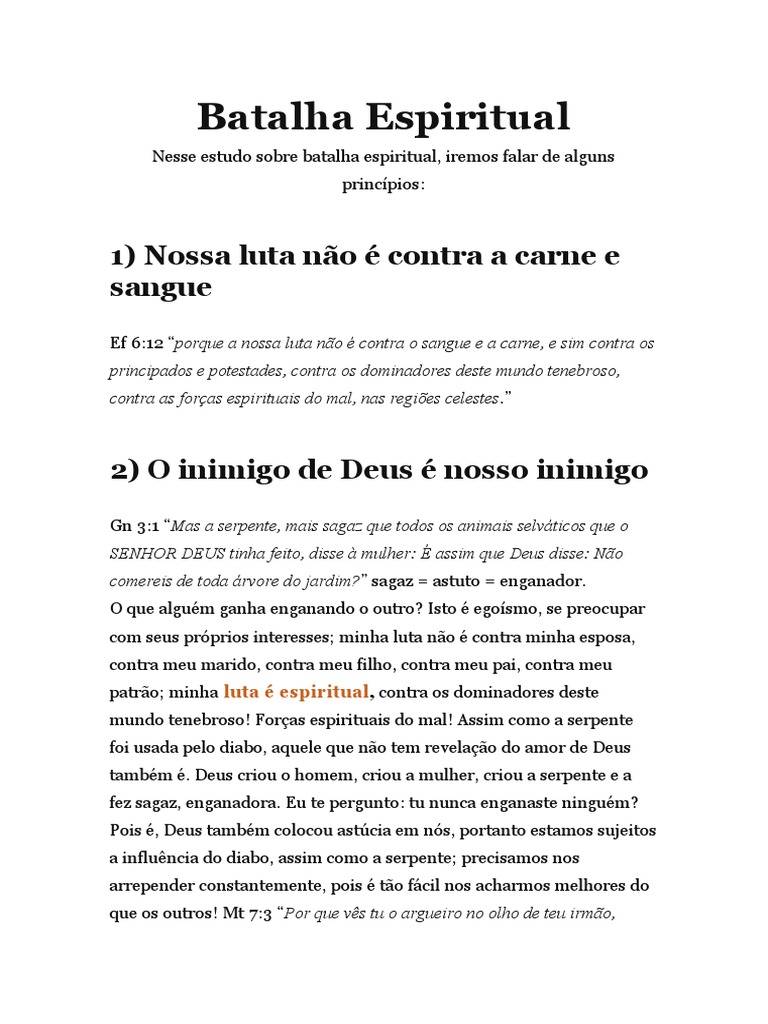 Batalha Espiritual Pdf Deus Fé
