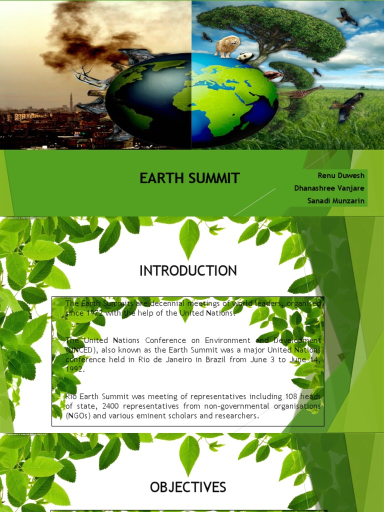Earth Summit 1 | PDF | Sustainability | United Nations Framework ...