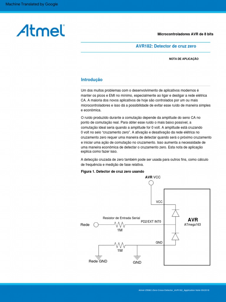 Atmel 2508 Zero Cross Detector ApplicationNote AVR182 1 | PDF | Rede de ...