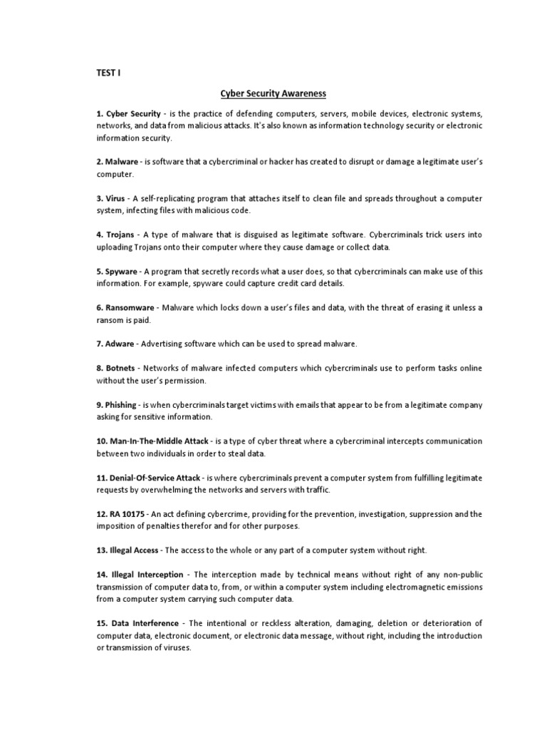Cyber Security Awareness Essentials | PDF | Malware | Cybercrime