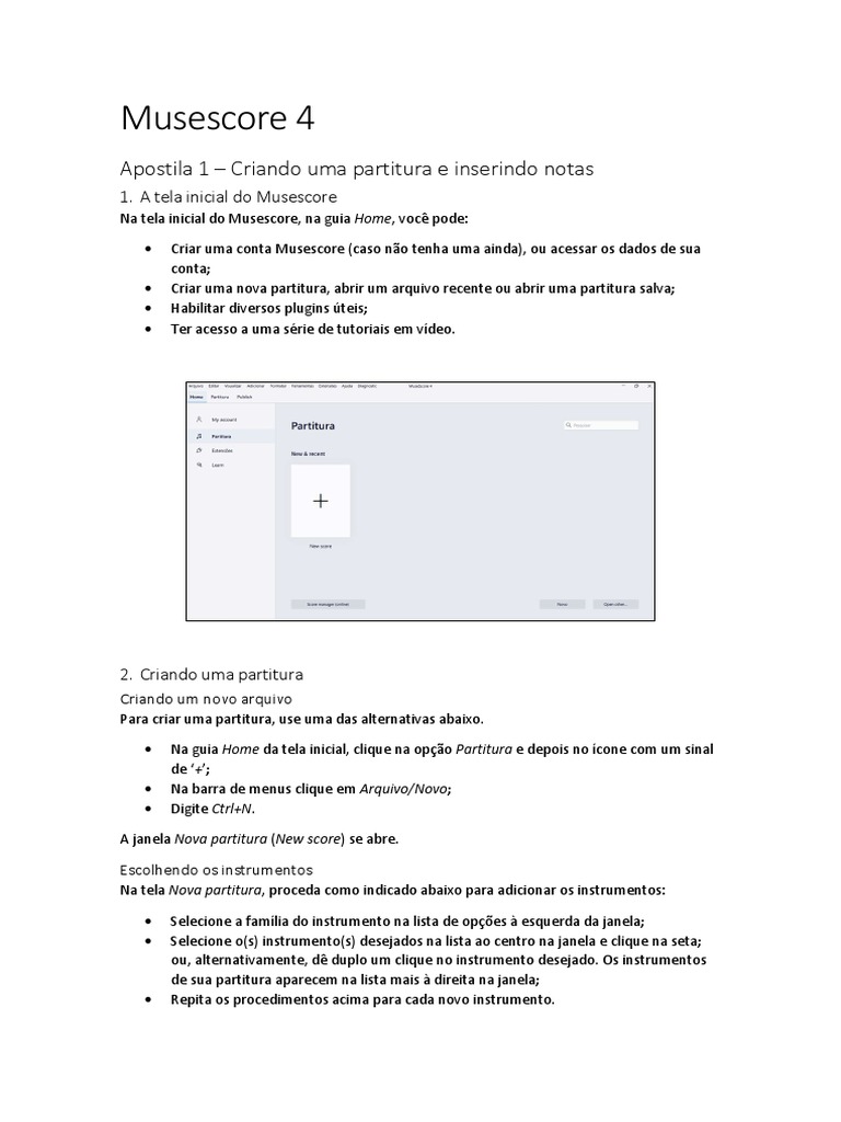 Criando Partituras no Musescore 4 | PDF | Composições musicais ...