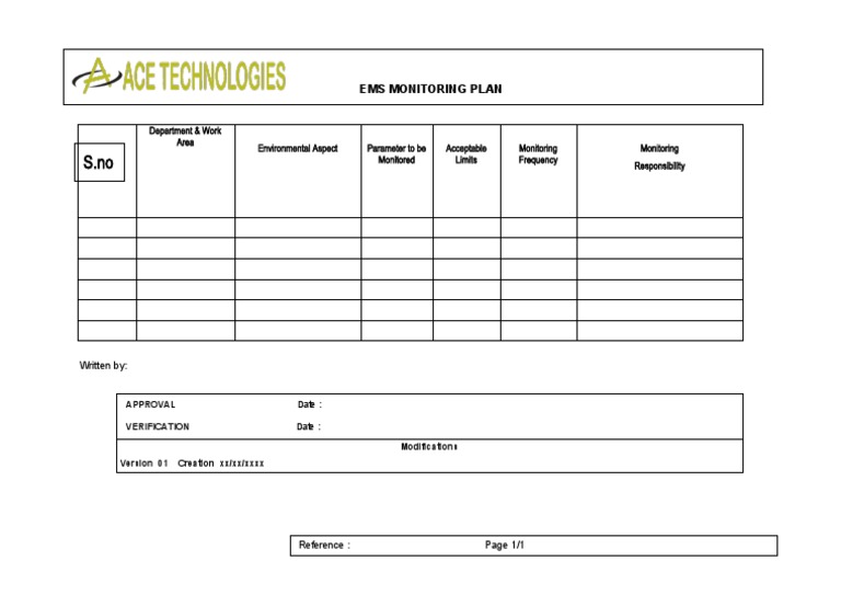Ems Monitoring Plan | PDF
