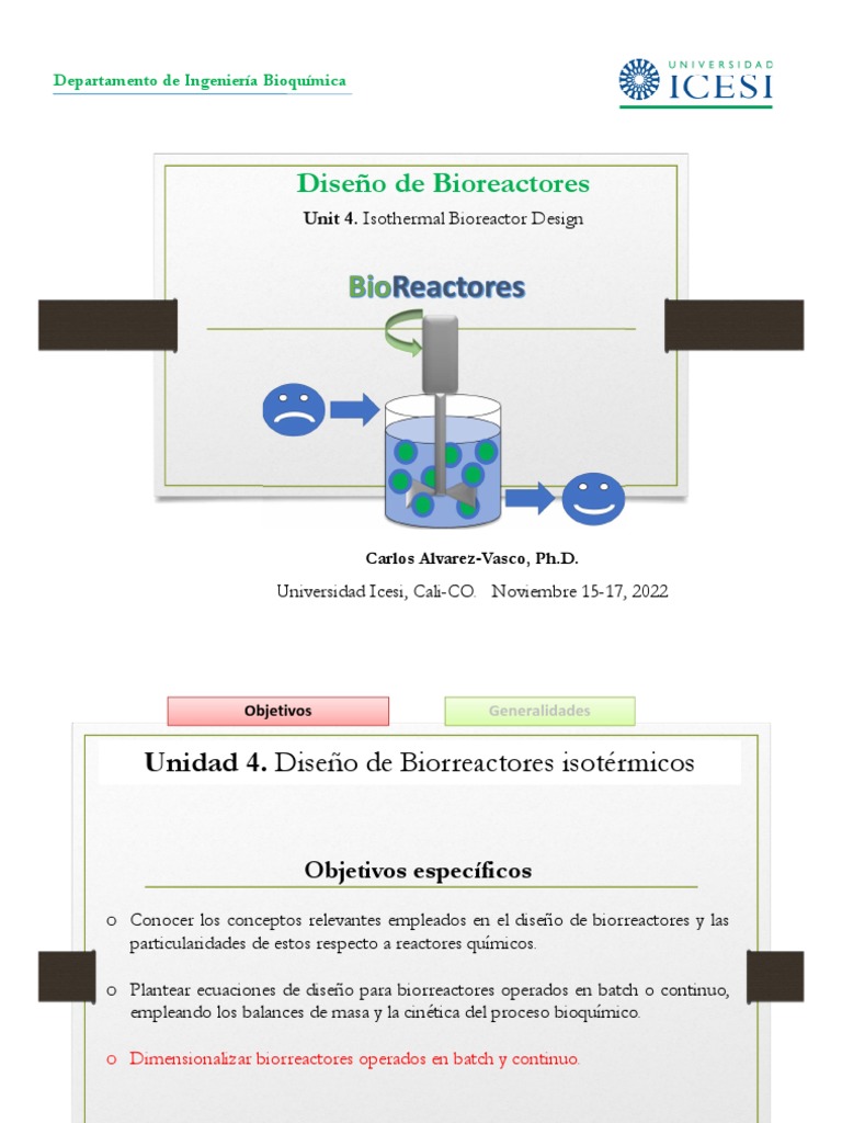 Bioreactor Design Class 31 y 32 | PDF | Reactor Quimico | Naturaleza