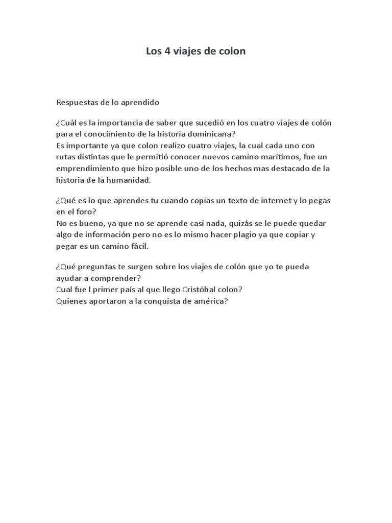 4 Viajes de Cristobal Colon | PDF