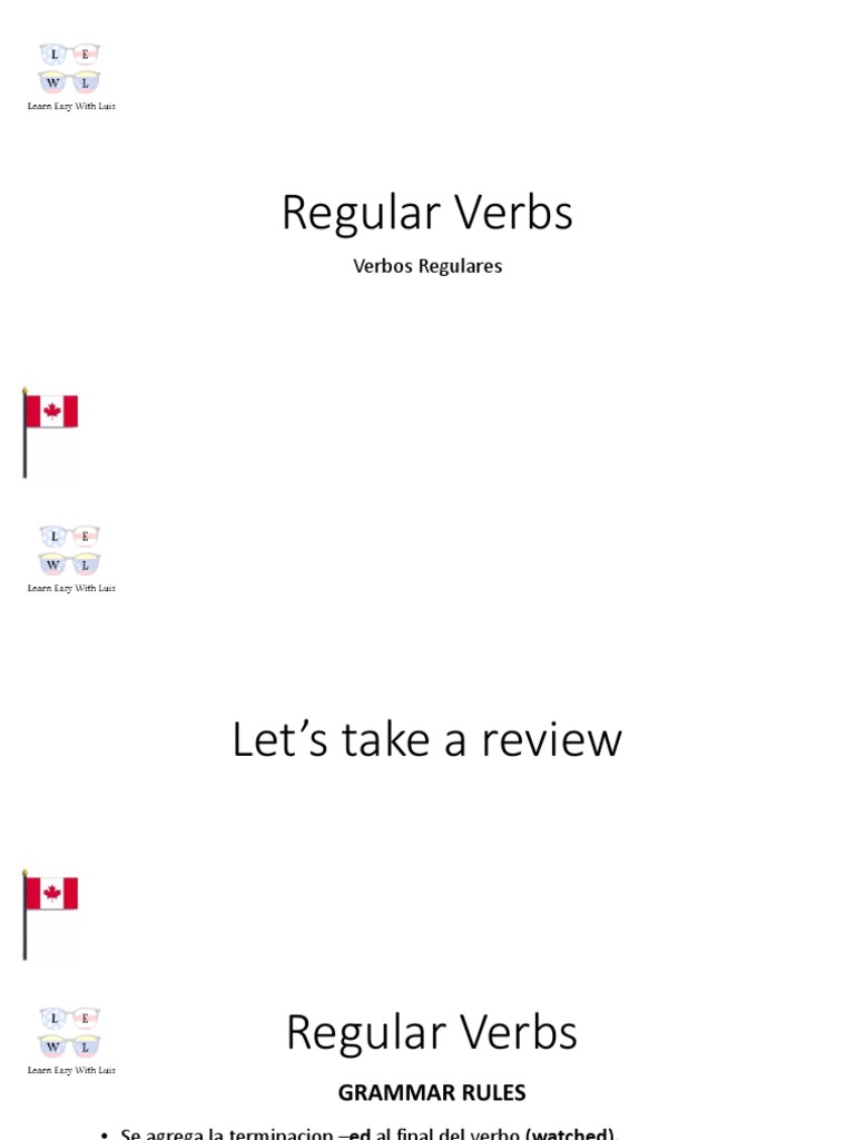 36 Verbos Regulares en Pasado. | PDF