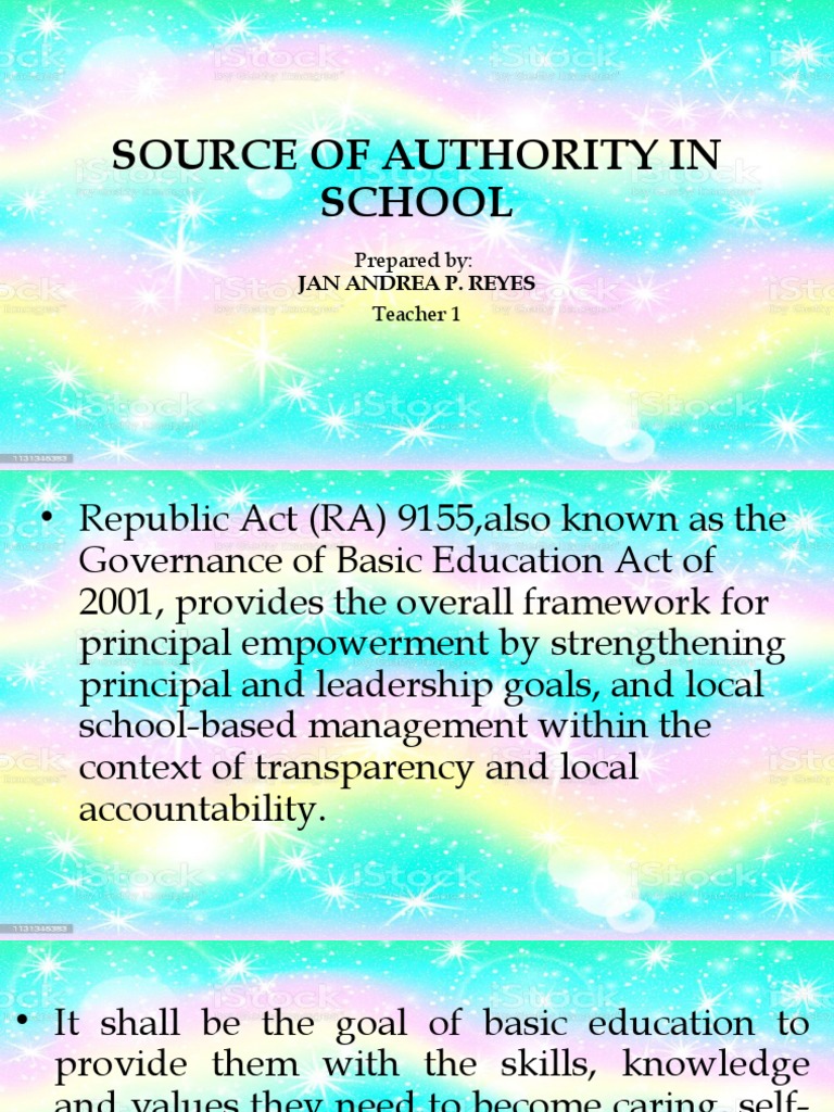 Source of Authority in School | PDF | Teachers | Schools