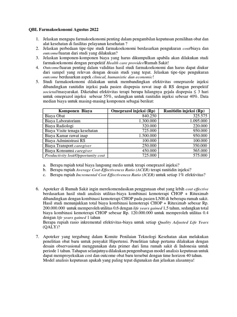 QBL Farmakoekonomi 260822 | PDF