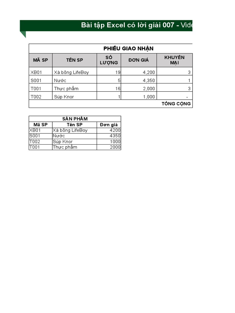Bai Tap Excel 007 | PDF