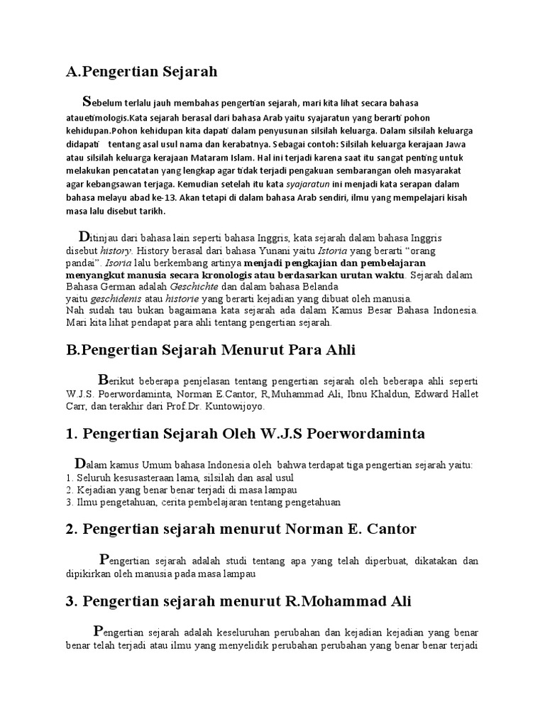 Pengertian dan Ruang Lingkup Sejarah | PDF