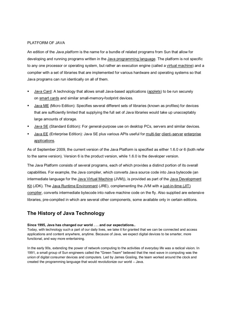 Platform of Java | Download Free PDF | Java Virtual Machine | Java ...