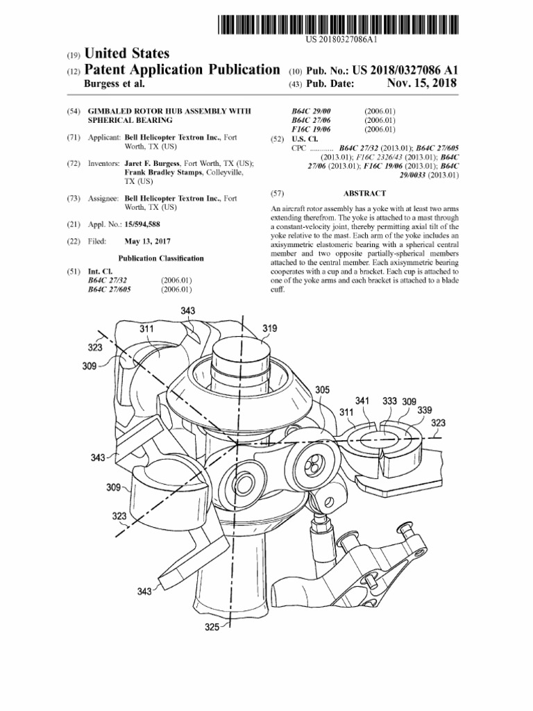 Gimbaled rotor hub assembly with spherical bearing | PDF | Helicopter ...