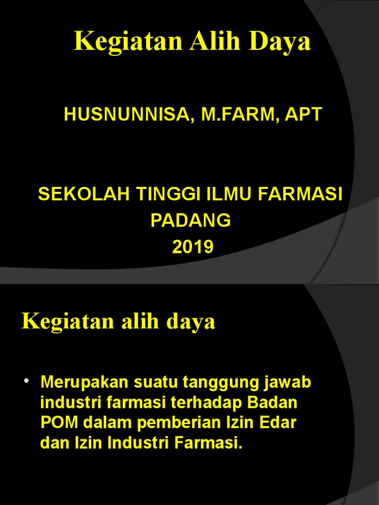 Kegiatan Alih Daya dalam Farmasi | PDF