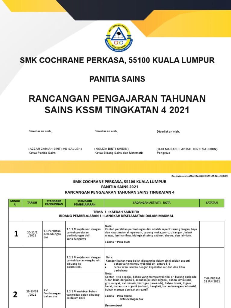 RPT Sains Ting 5 | PDF