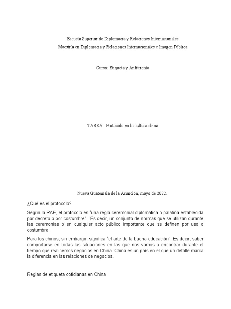 Reglas de Etiqueta Cotidianas en China | PDF | Etiqueta Reglas de Etiqueta Cotidianas en China | PDF | Etiqueta