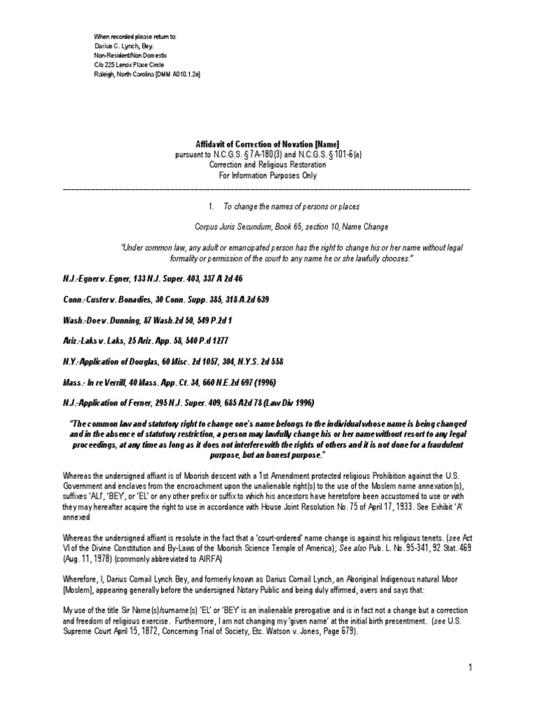 Correction of Name For Darius Lynch Bey | PDF | Justice | Crime & Violence