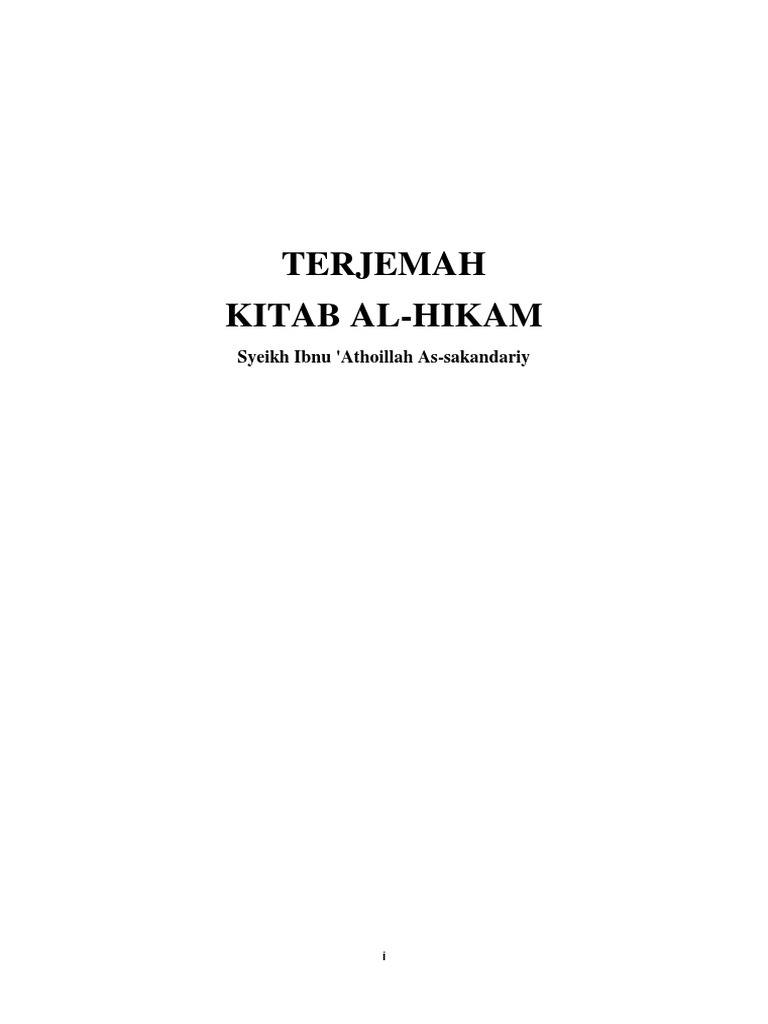 Terjemahan Kitab Al-Hikam Lengkap | PDF