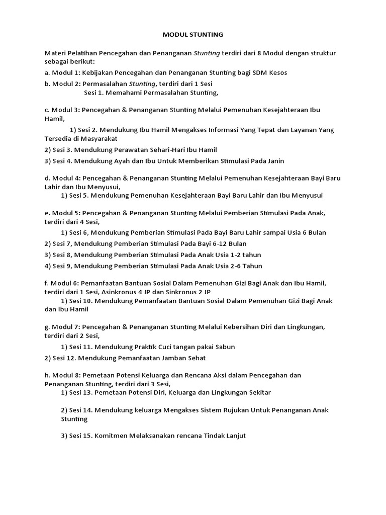 Modul Stunting | PDF | Kesehatan Holistik